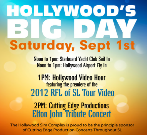 Hollywood's BIG DAY- September 1, 2012 Event Begins at 1PM SLT ~ The SL ...