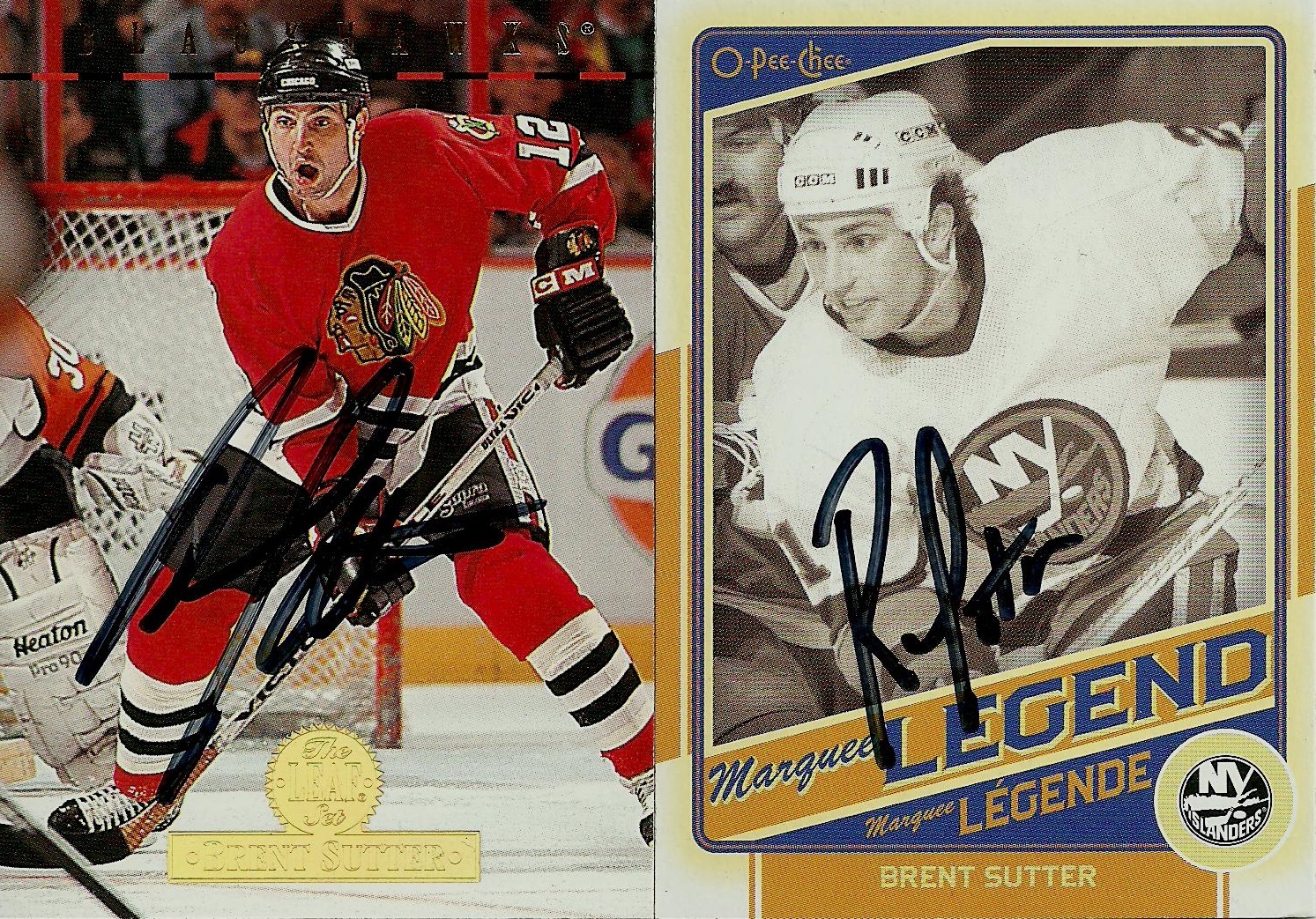 Hell's Valuable Collectibles: Brent Sutter: Two Autographed Cards