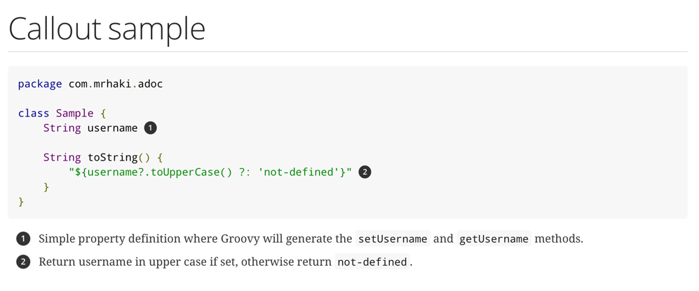 Awesome Asciidoctor: Auto Number Callouts - Messages from mrhaki
