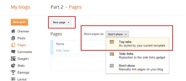 Cara Membuat Menu Bar/Navigation Bar Dengan Tabs/Pages | blogger tricks ...