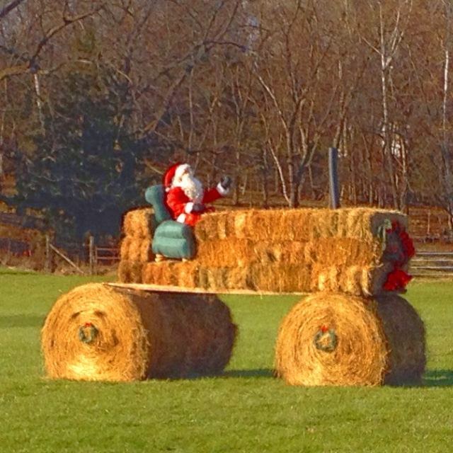 Postcards And Road Trips: Santa And His Straw Bale Tractor