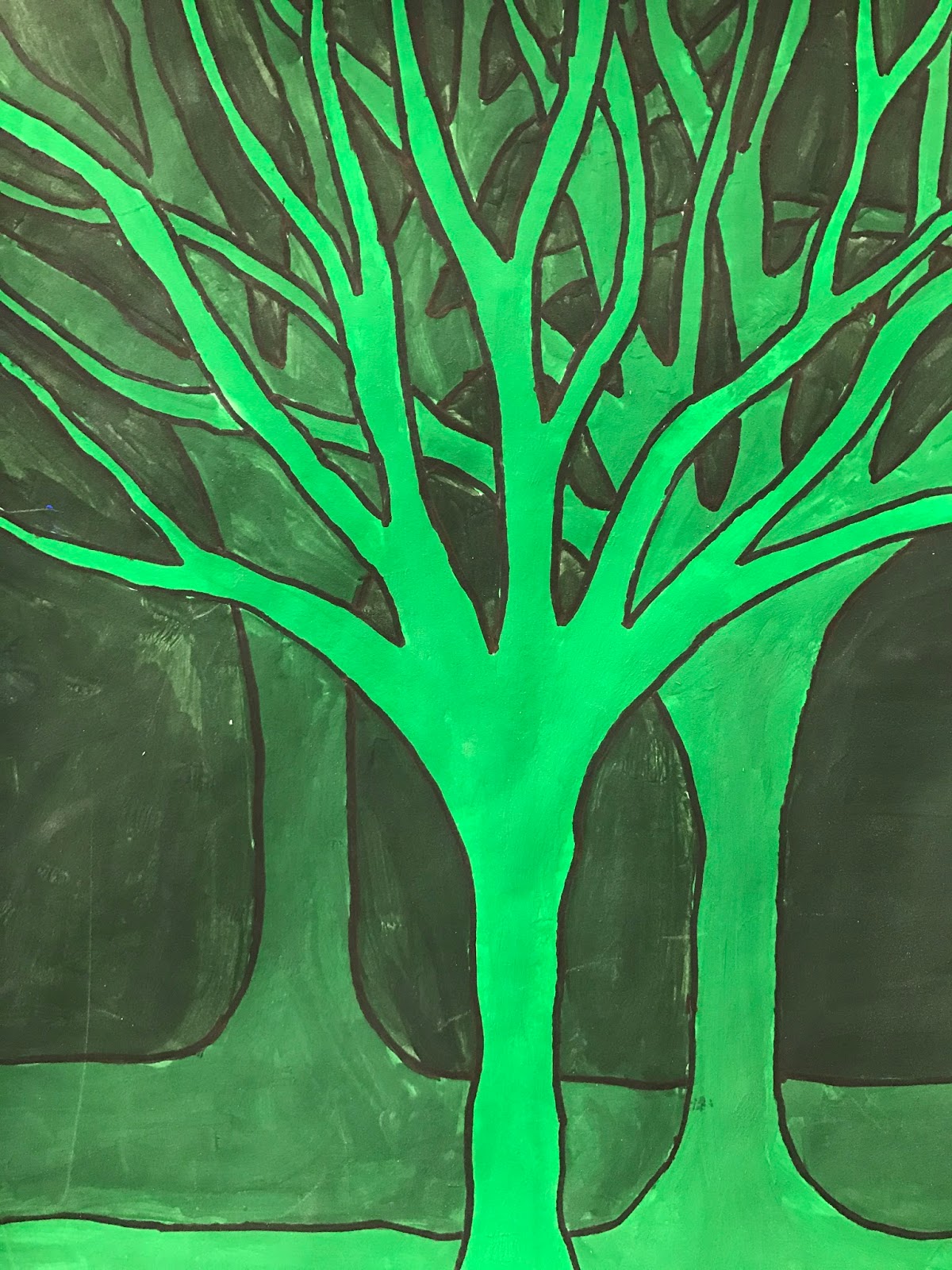 Mrs. Wille's Art Room: Tint, shade & tone tree paintings