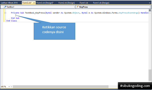 Membatasi Jenis Input Pada Textbox (Huruf Saja/Angka Saja) di VB.net