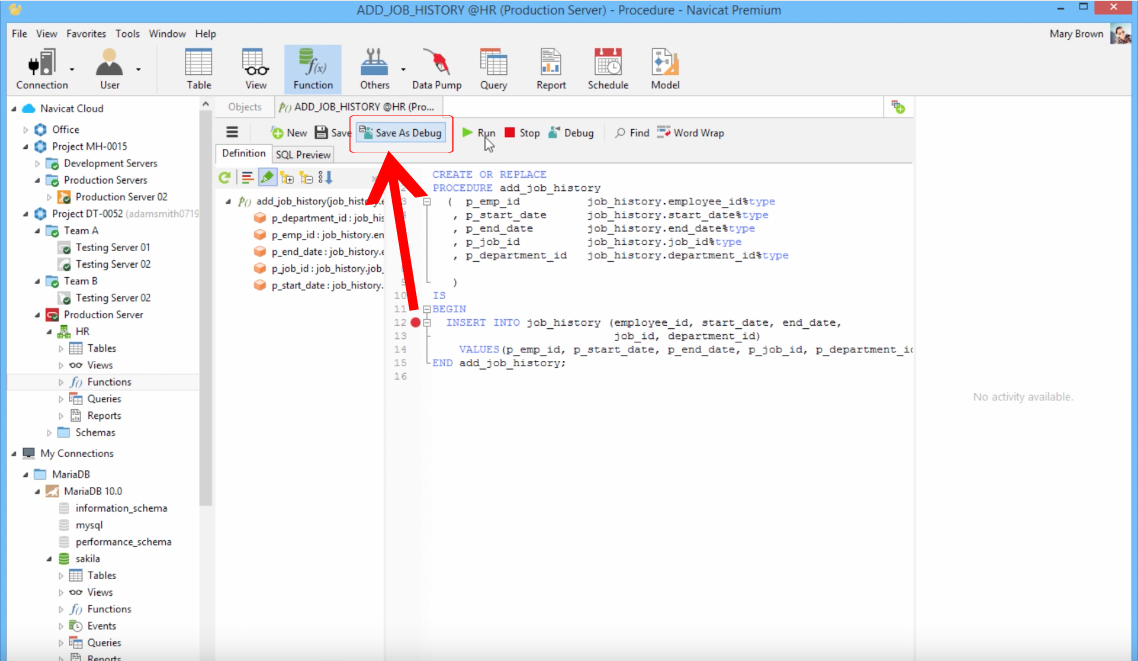 Navicat Blog How To Debug Oracle Queries Procedures And Functions In Navicats Debugger