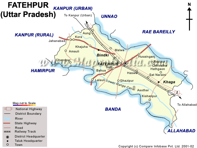 Top Tourist Place India : Map of Uttar Pradesh