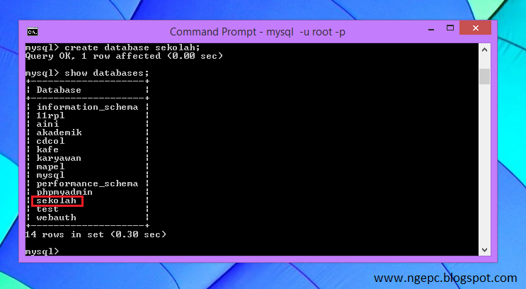 Cara Membuat Database Baru di CMD ~ Tutorial Komputer