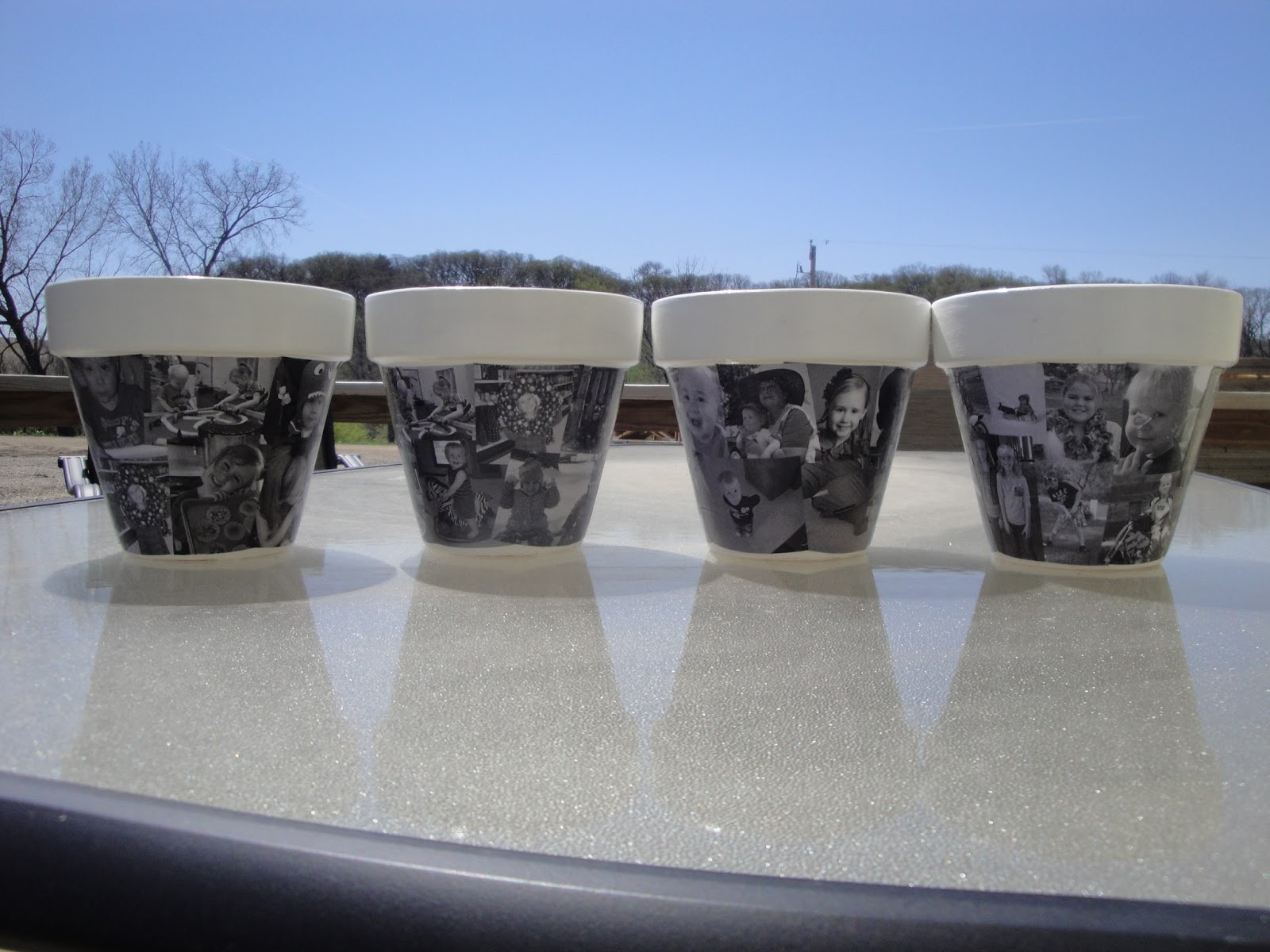 The Fight Against Boredom: Modge Podge Photo Collage Flower Pot