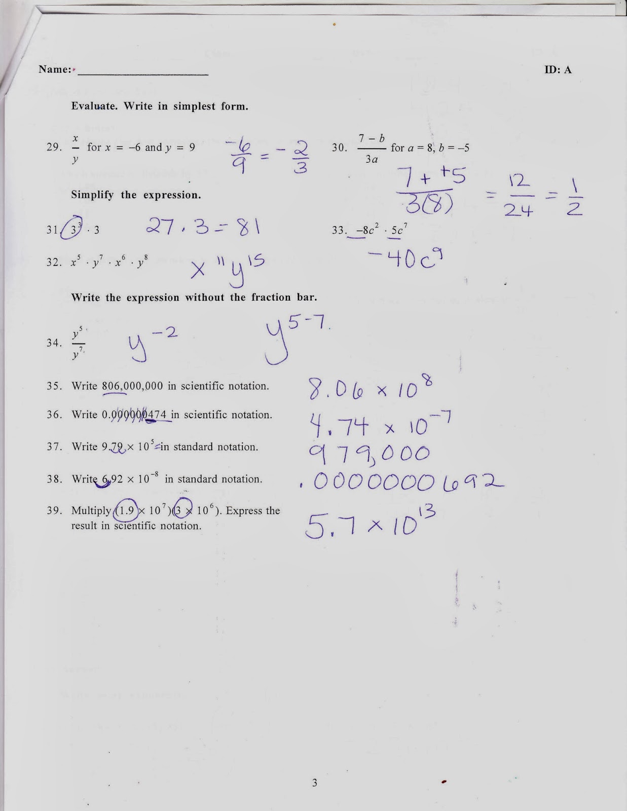 Ms. Jean's Classroom Blog: Chapter 4 Practice Test Answers