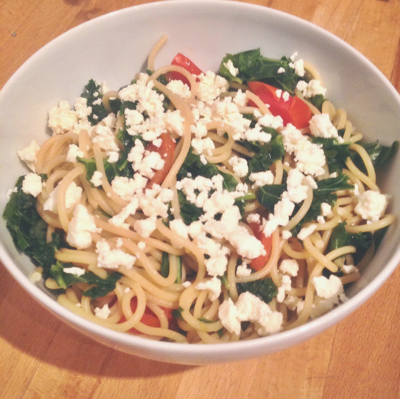 STUDENT RECIPE SERIES: One-pan Kale, Feta and Tomato Spaghetti - High ...