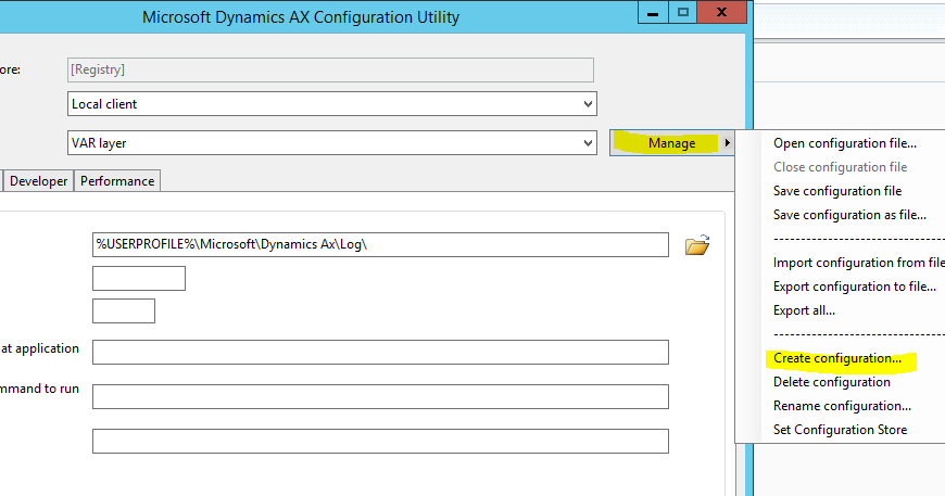 D 365 FO Technical Solutions: Create new config file for specific layer ...