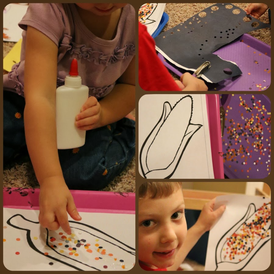 Paper Confetti Indian Corn Craft | School Time Snippets