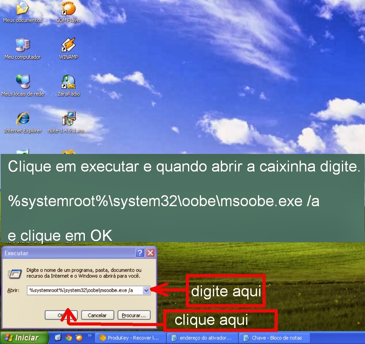Como Fazer?: Como ativar o windows XP sem programa executável