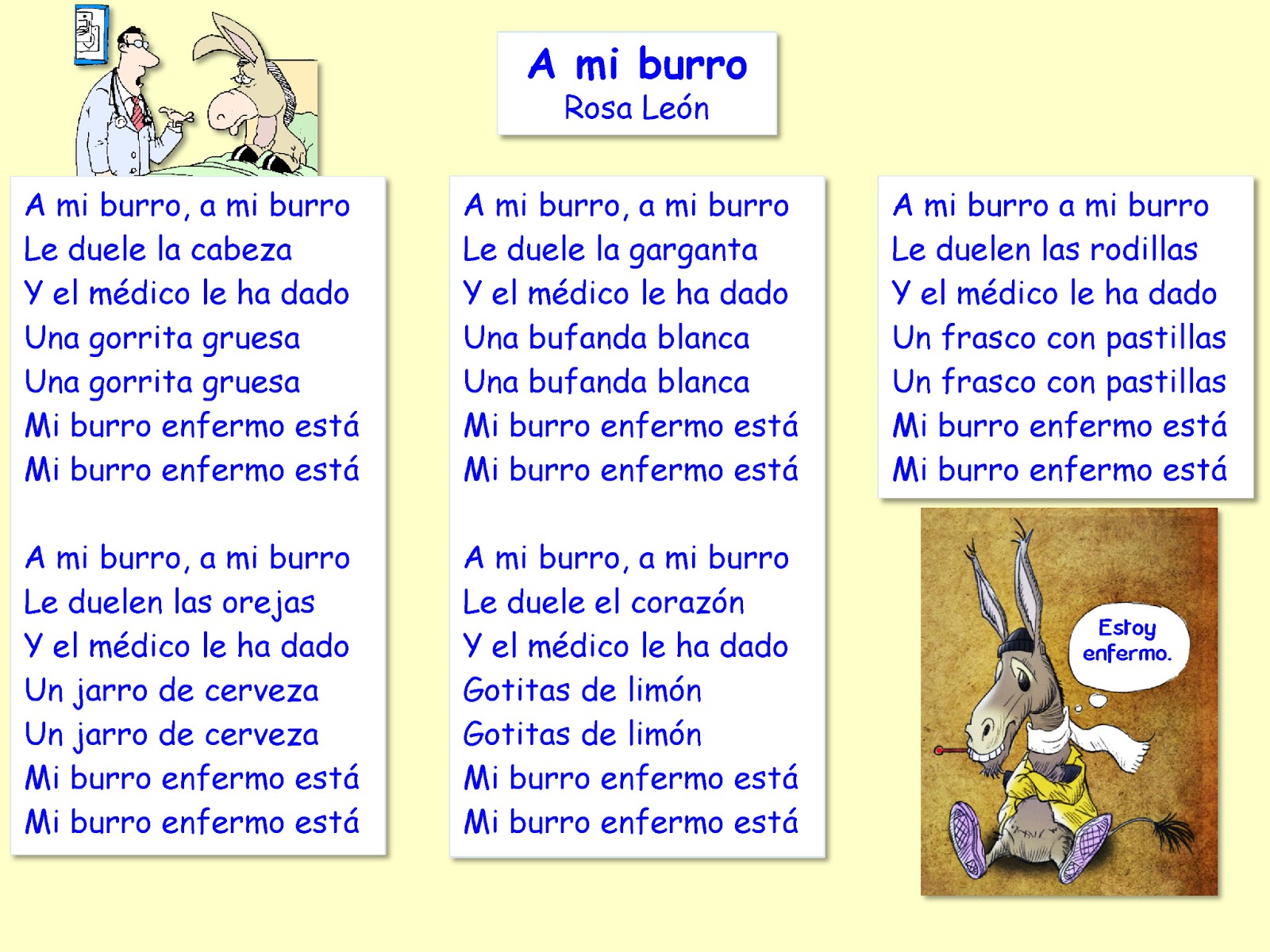 Me encanta escribir en español: A mi burro