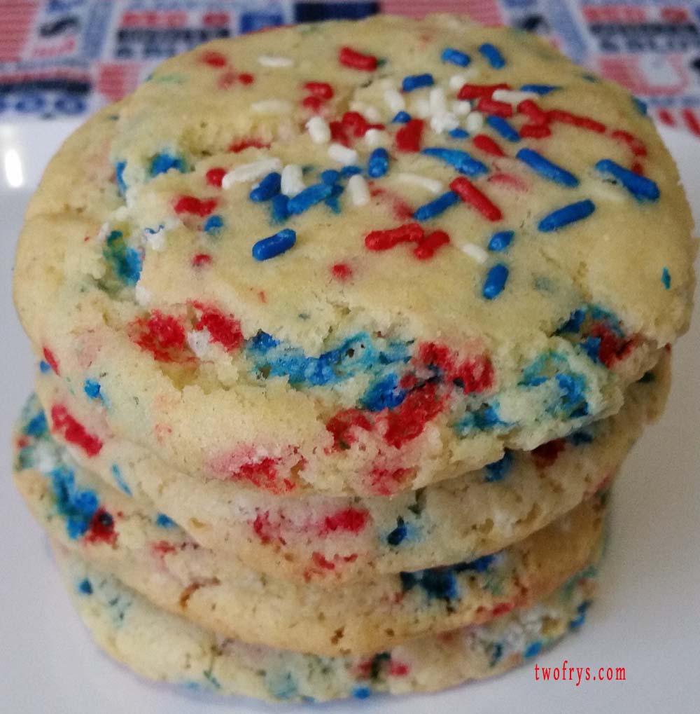 Two Frys: Red, White, and Blue Sprinkle Cookies