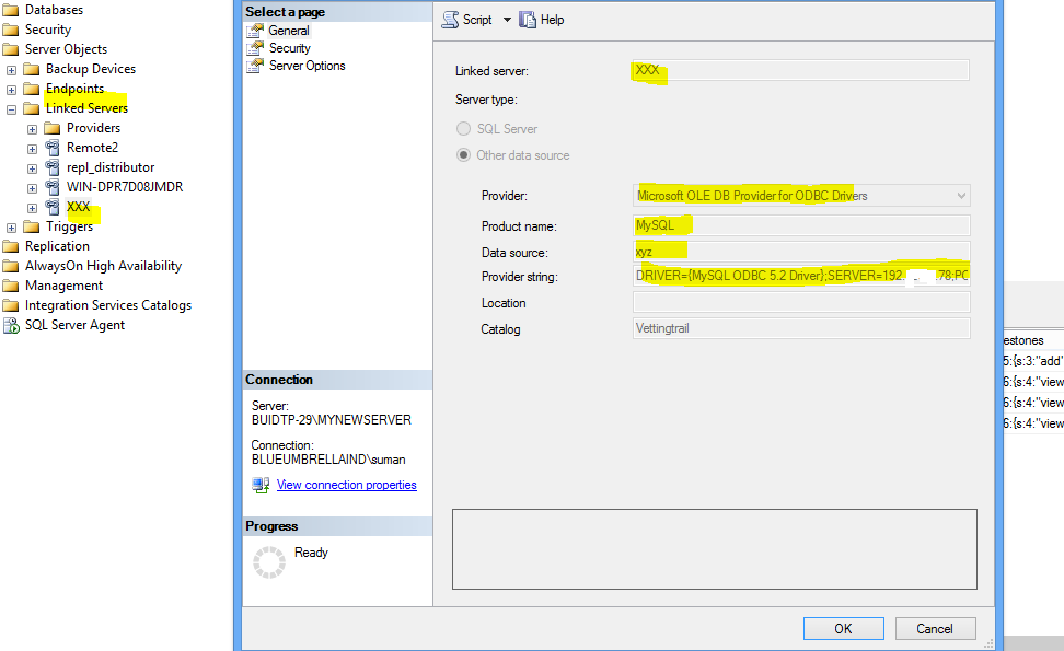 How to create MySQL Link Server in SQL Server 2012
