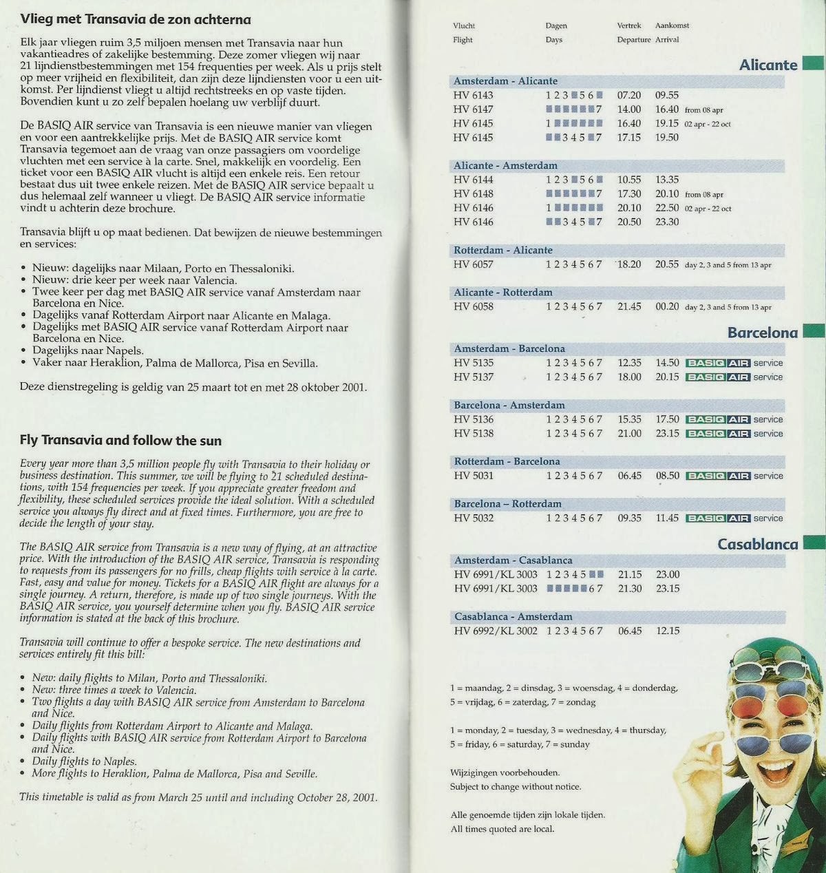 Airline memorabilia: Transavia / Basiq Air (2001)