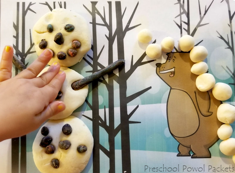 Preschool Bear Theme Playdough Templates | Preschool Powol Packets