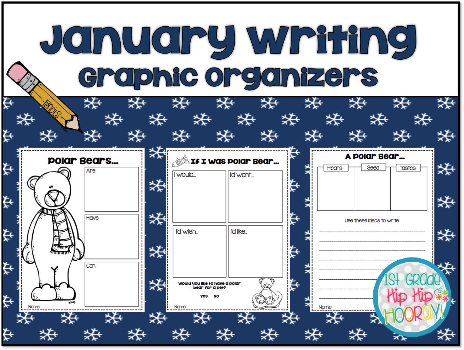 1st Grade Hip Hip Hooray!: January Writing with Page Toppers