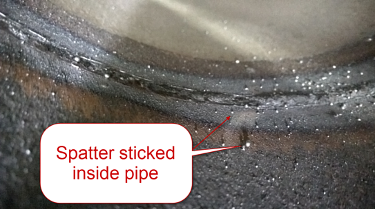 Materials & Welding: How can eliminate spatter inside pipe welding with ...