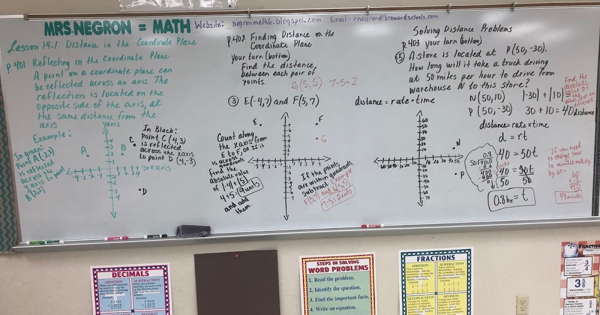 Mrs. Negron 6th Grade Math Class: Lesson 14.1 Distance in the ...