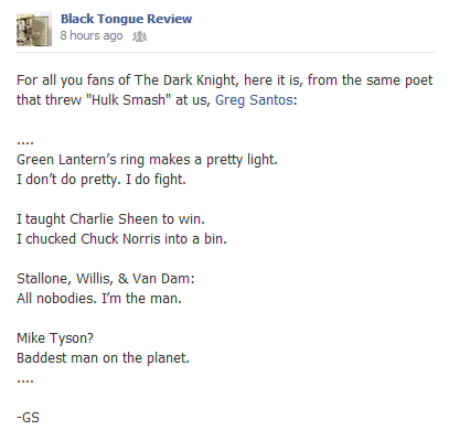 Moondoggy's Pad: Batman Poem forthcoming in Black Tongue Review