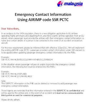 Sabre Travel Network Nepal: Emergency Contact Information Using AIRIMP ...