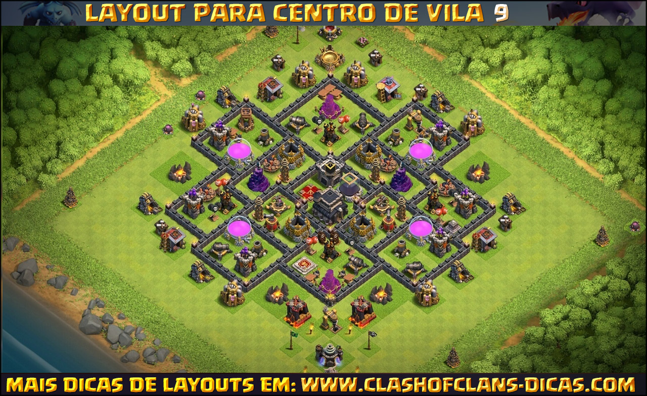 Layouts de CV9 - Clash of Clans - Clash of Clans Dicas