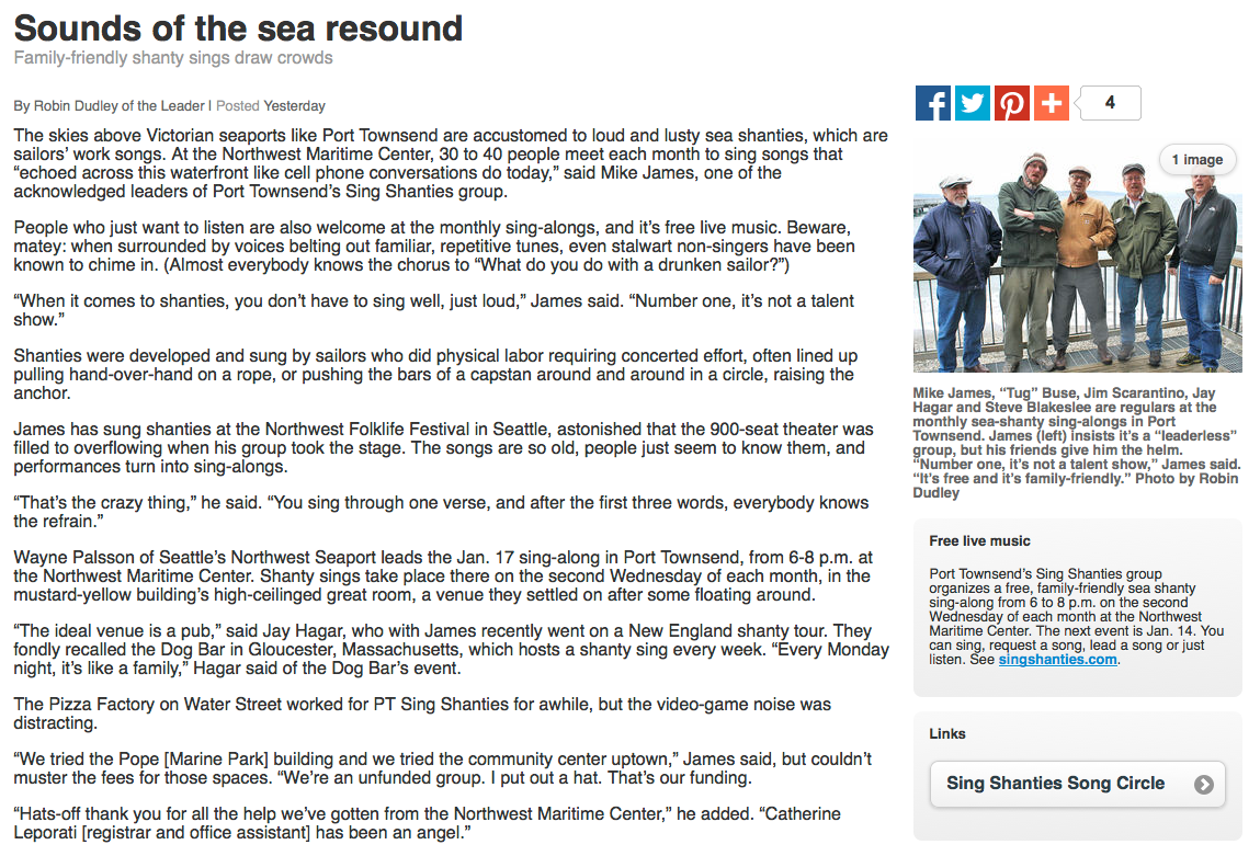 Sing Shanties: Sounds of the Sea Resound by Robin Dudley PT Leader