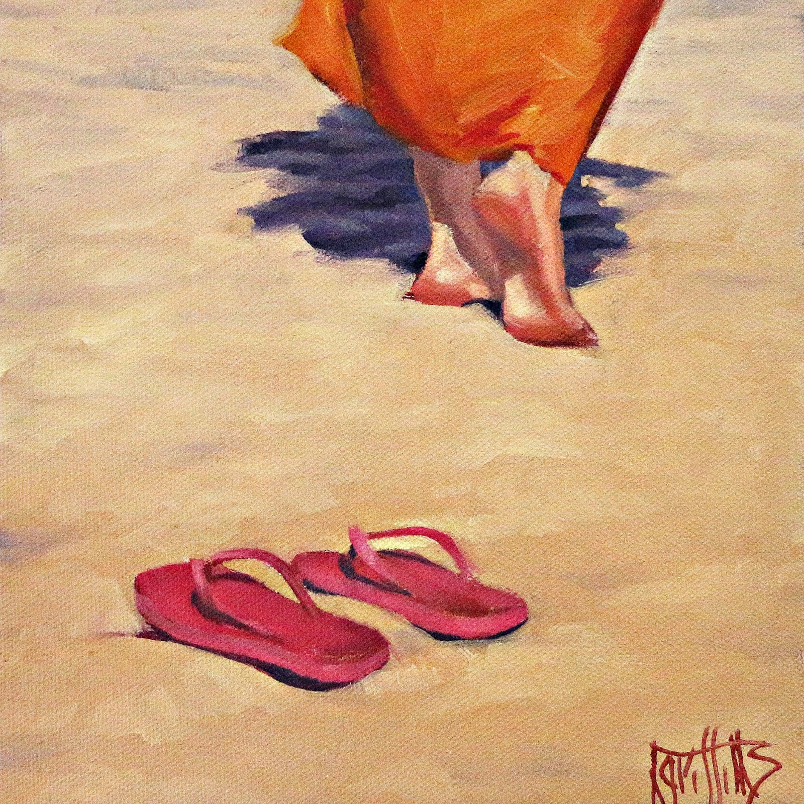 Helen Griffiths Art: Sand Between the Toes - Sold