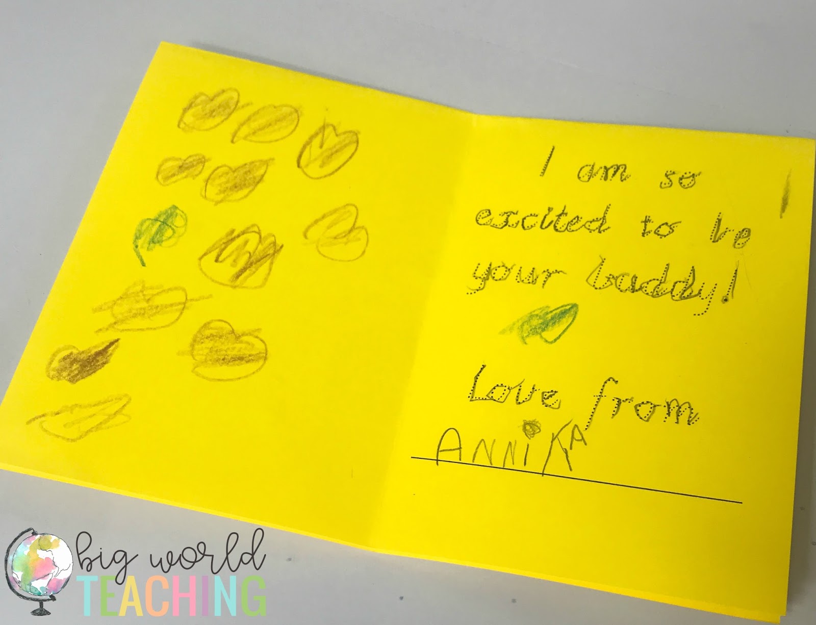 Meeting Our Buddies - Buddy Cards - Big World Teaching