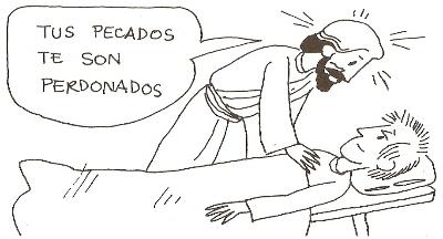 Dibujo de Jesus Perdonando los Pecados de un Enfermo, para colorear y ...