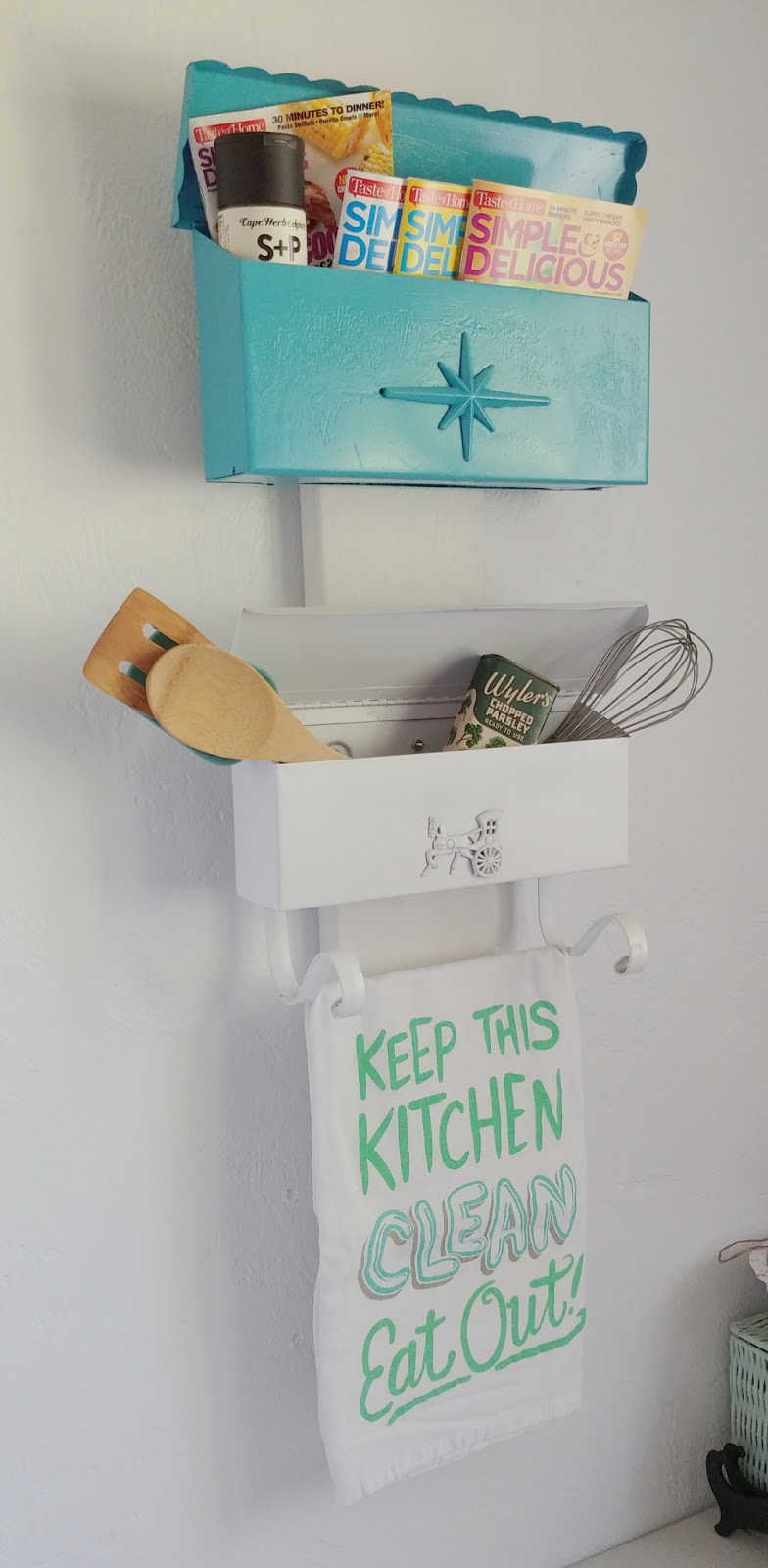 Repurposed Vintage Mailbox Storage - Little Vintage Cottage