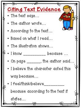 LA: How To Use Quotation Marks and Textural Evidence Sentence Starters