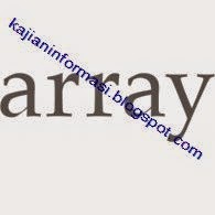 Jenis-Jenis Array | Kajian Informasi