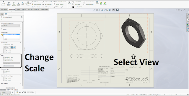 Design Tech Academy: Change Scale in SolidWorks Drawing