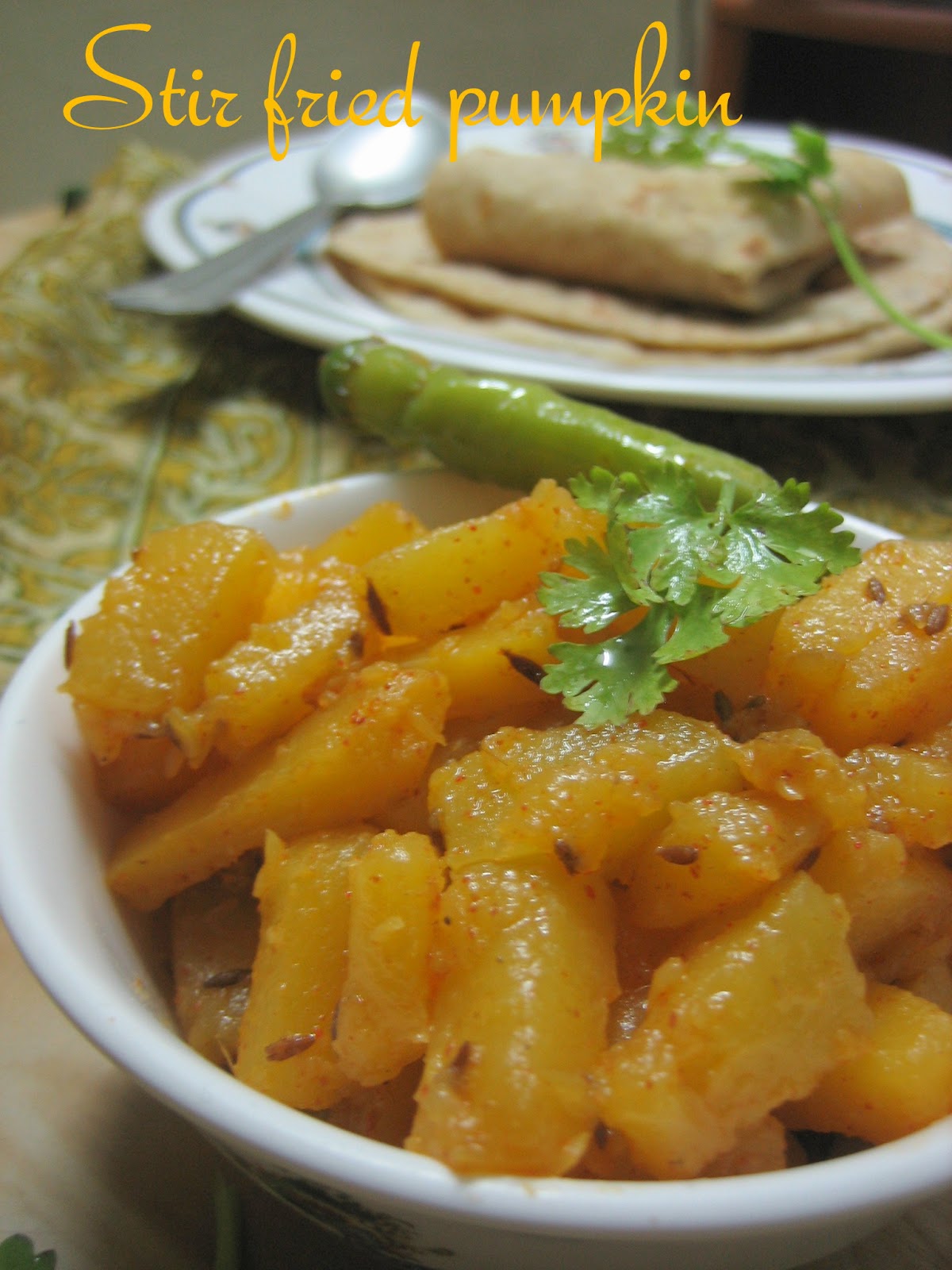 Spicy Foood: Stir fried pumpkin