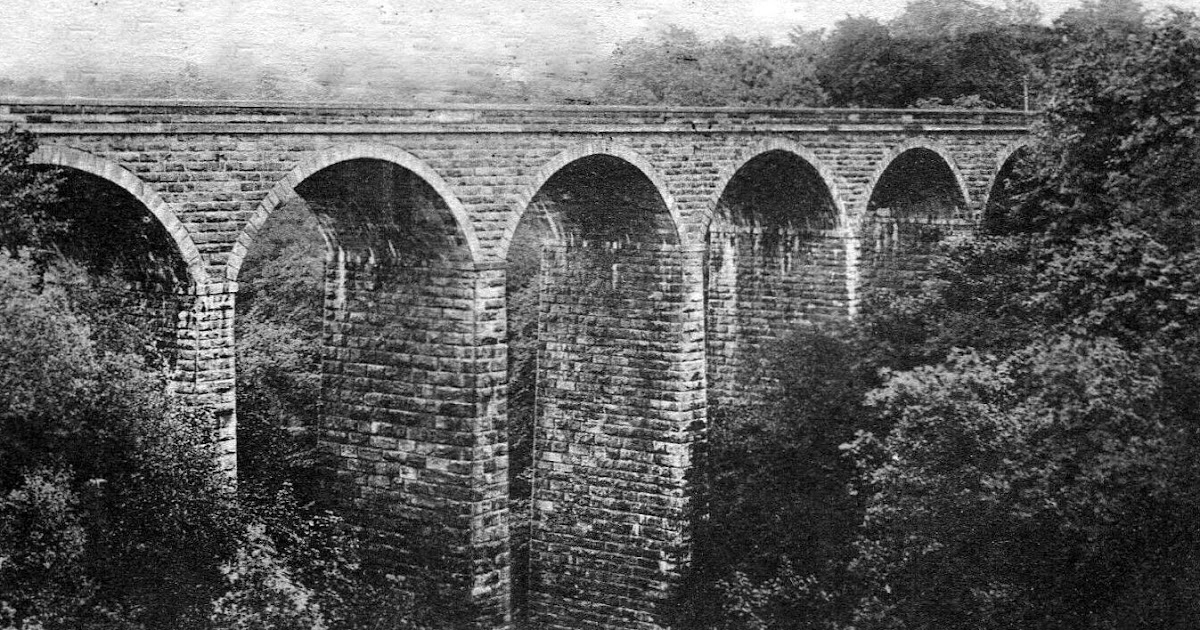 Tour Scotland: Old Photograph Railway Viaduct Busby Scotland