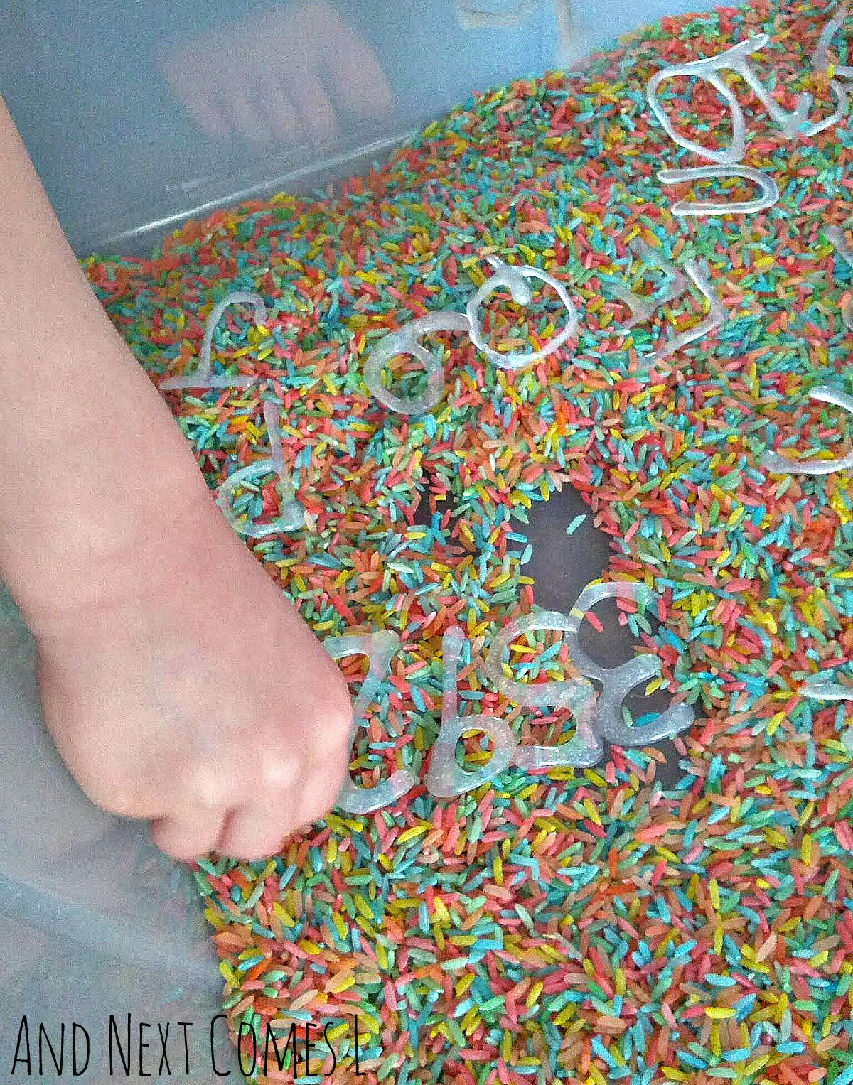 Two Simple Sensory Bins Using Invisible Letters & Numbers | And Next ... Two Simple Sensory Bins Using Invisible Letters & Numbers | And Next ...