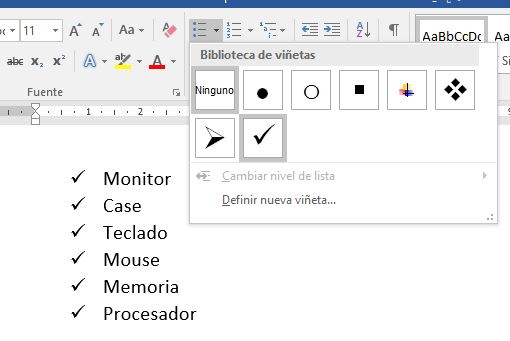 FullWordPeru: Word 2016 - Agregar viñetas,nùmero o una lista Multinivel