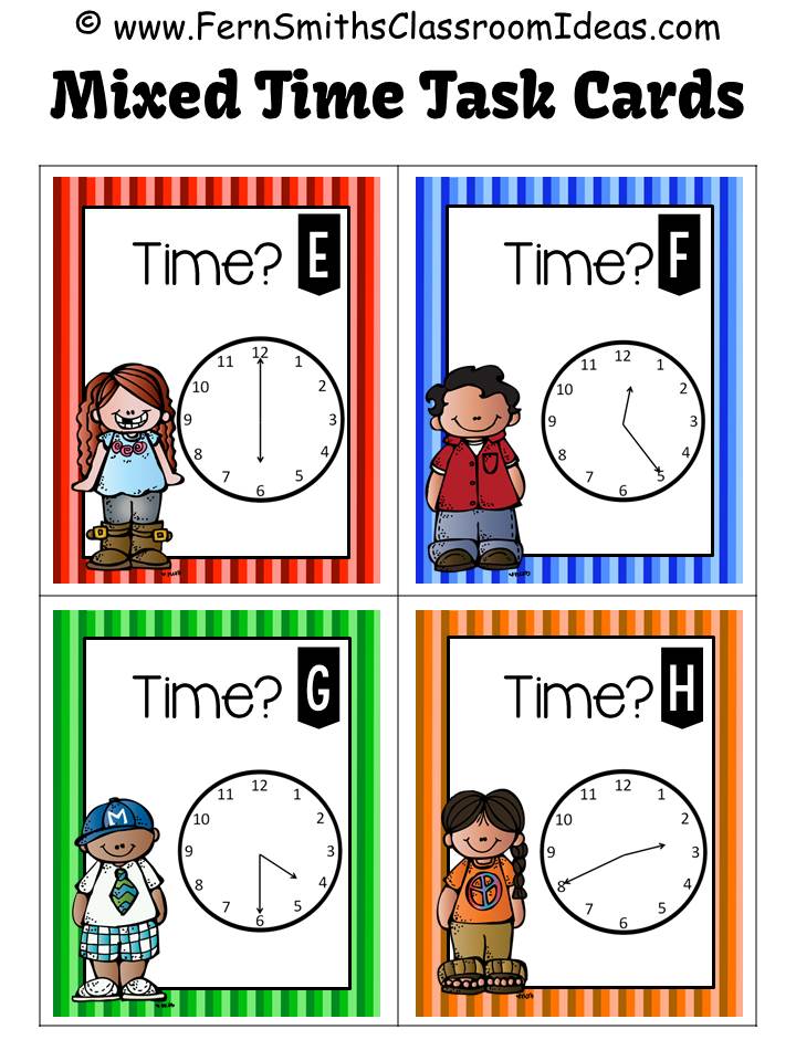 FREE Telling Time Task Cards - Fern Smith's Classroom Ideas!