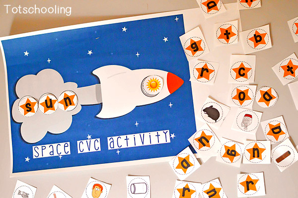 Space CVC Word Building | Totschooling - Toddler, Preschool ...