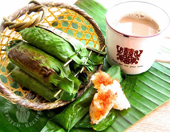 Pulut panggang (glutinous rice rolls) 烤香辣糯米饭 - By Victoria Moon Kua ...