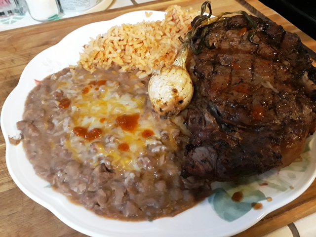 The World on Wheels: DINNER TIME! Mexican Style Rib Eye Steak