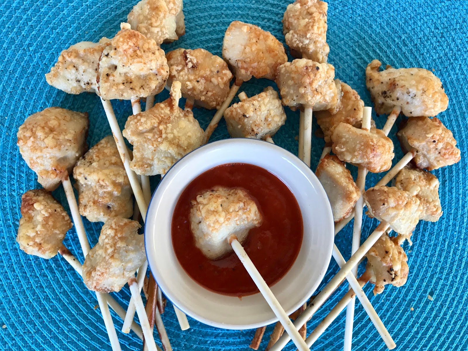 Parmesan Chicken Pops with Garlic Butter