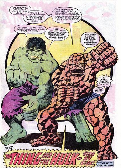 Silver and Bronze Age Subjects: Which is the best Hulk versus Thing fight?