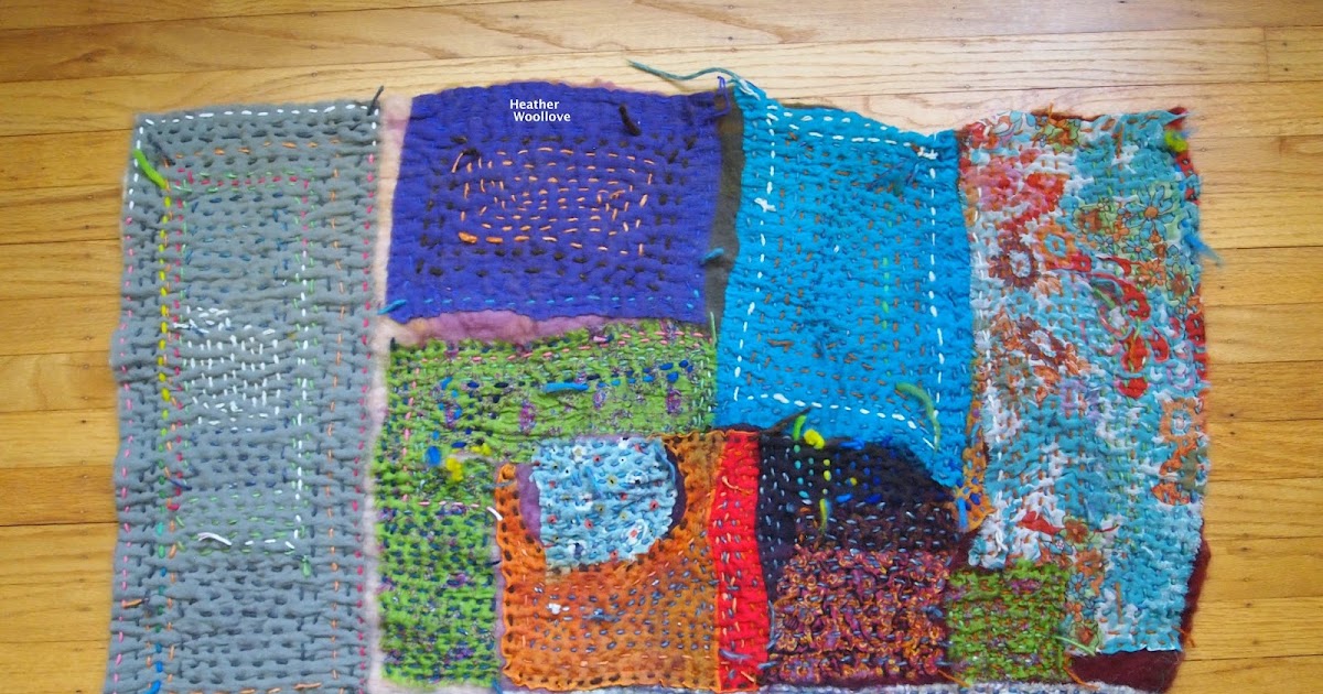 Wool love-functional fiber art: Yarn-Embellished 'Patches' Tote- Part 3