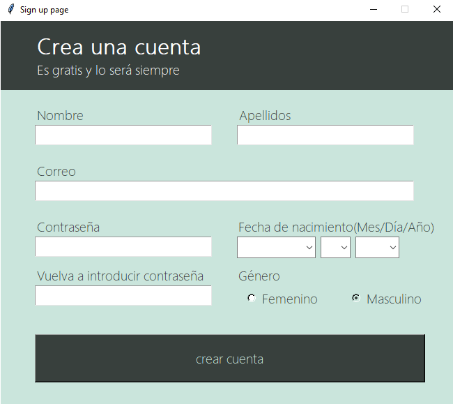 Interfaz Gráfica para registro (Python)