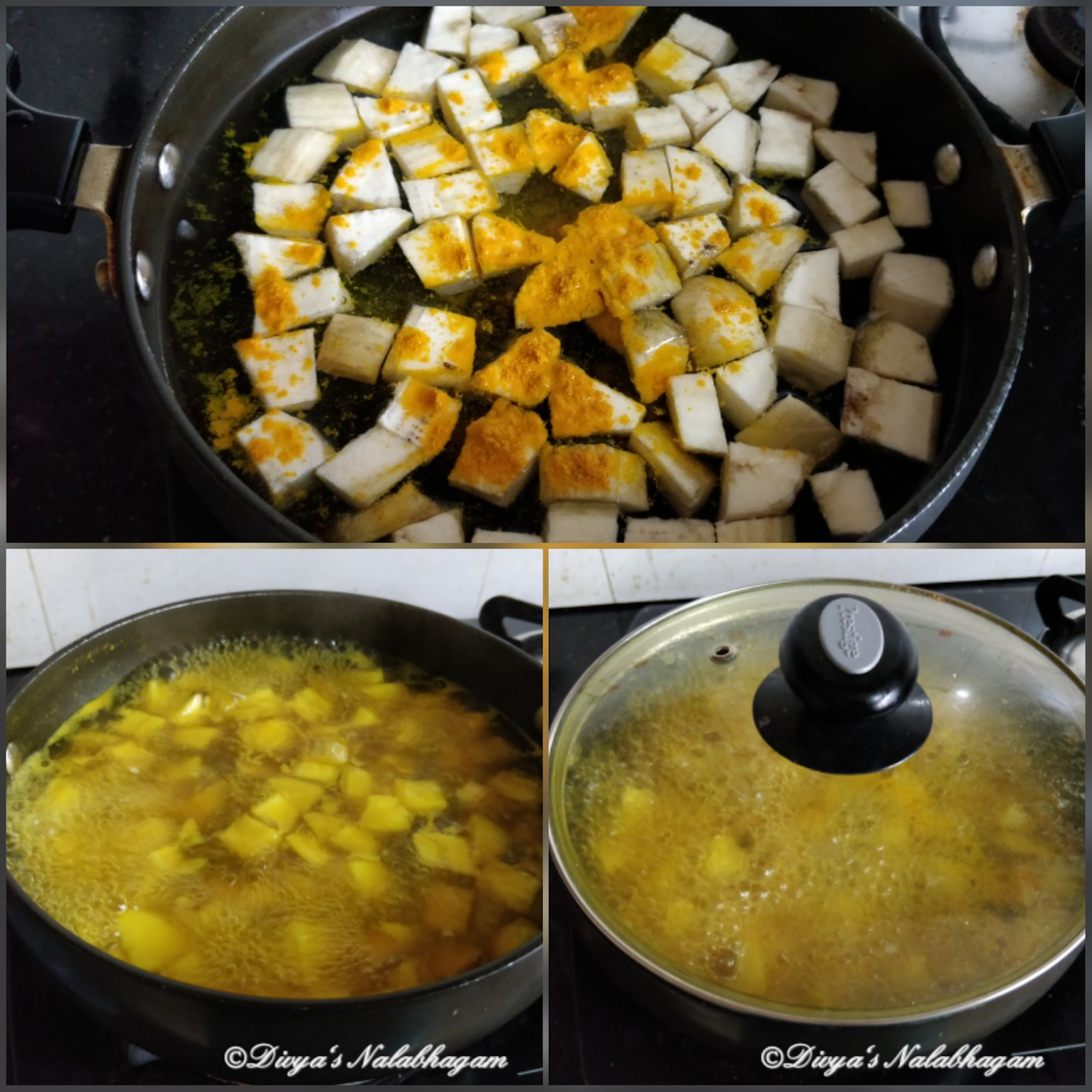 Vazhakai Piratal | Raw Plantain Fry - Divya's Nalabhagam