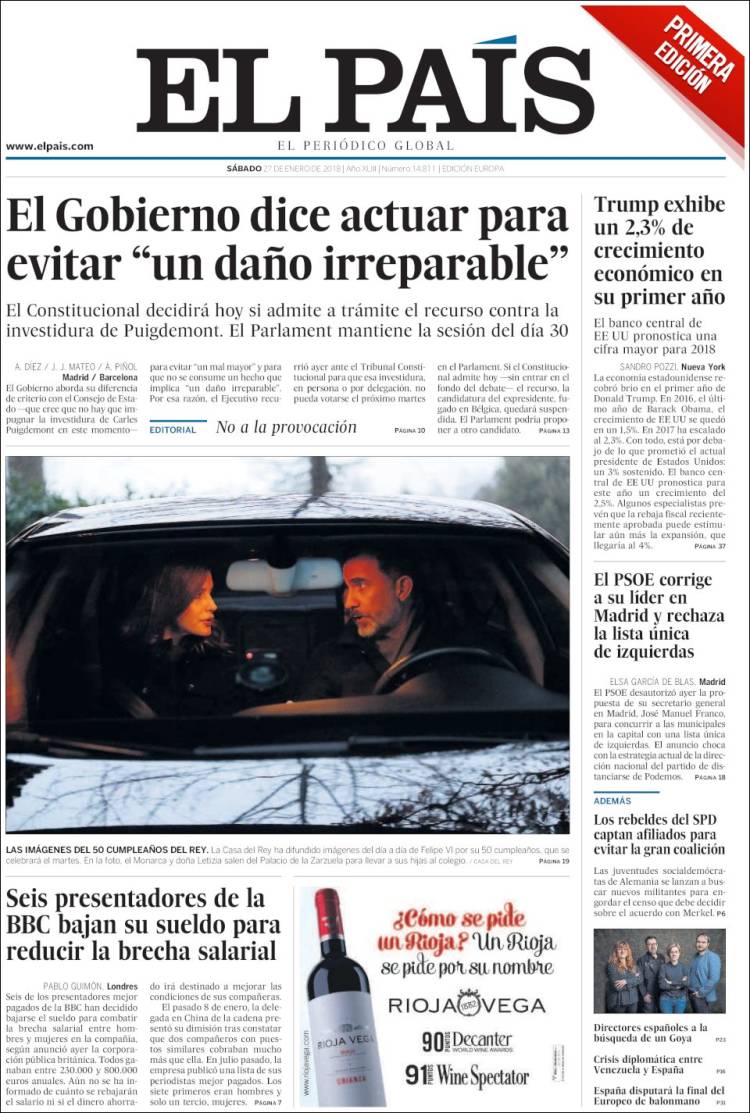 Periodismo al Pil PIl: Enrique Meneses en la portada de El País... 50 ...