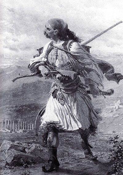 Brunilda Ternova: "Albanian Warrior in Greece" by Carl Haag